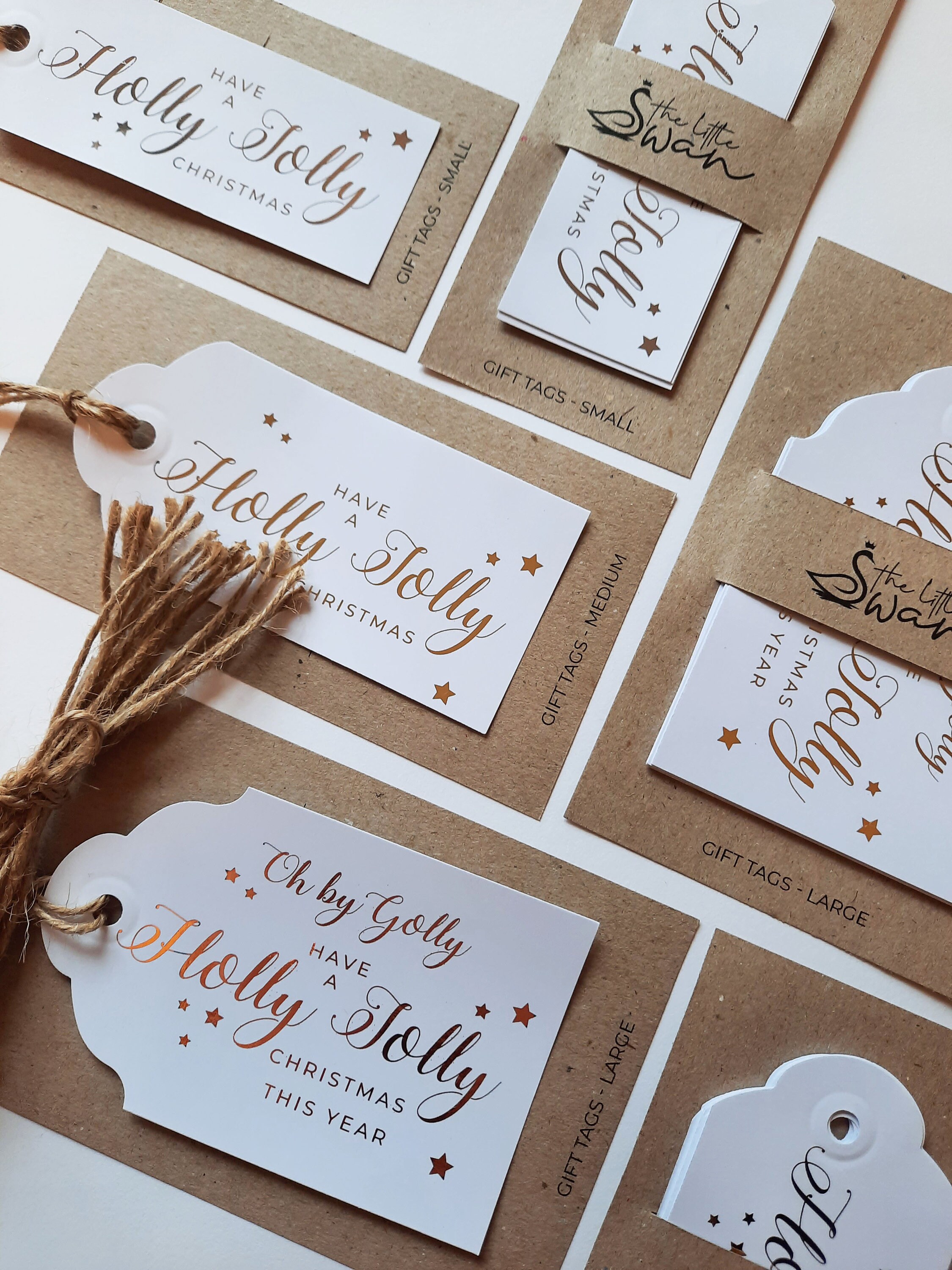 Holly Jolly Christmas Gift Tags 3 Sizes Available Gold - Etsy