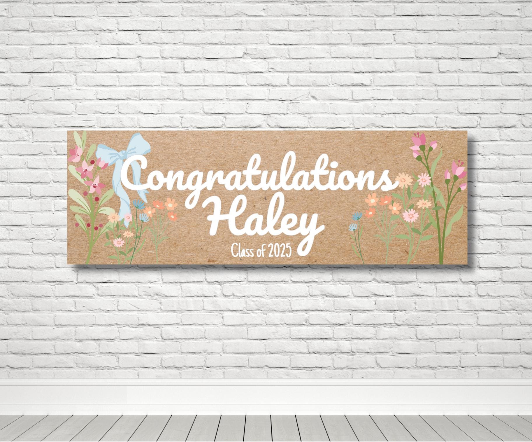 Editable Graduation Banner Template | Custom Name & Year,kraft Look ...