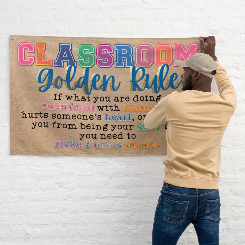 Classroom Golden Rule Banner | Behavior Reminder Teacher Sign ...