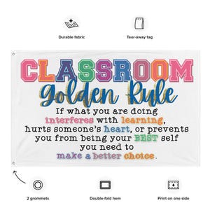 Classroom Golden Rule Banner | Behavior Reminder Teacher Sign ...