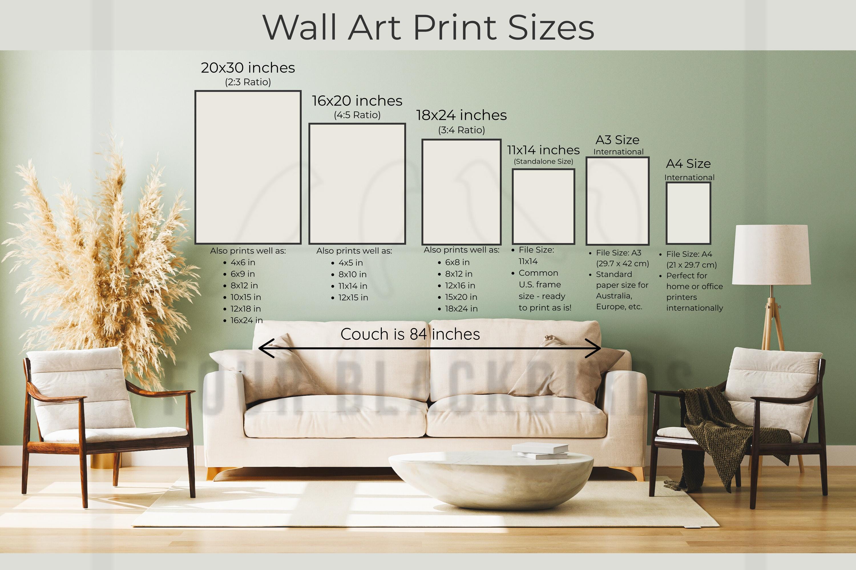 Wall Art Print Size Guide PNG | Printable Wall Art Sizing Chart for ...