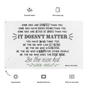 Be the Nice Kid Banner, Classroom Decor, Teacher Flag, Kindness Poster ...