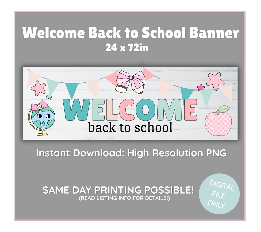 Welcome Back to School Banner • Teacher Classroom Decor • Printable ...