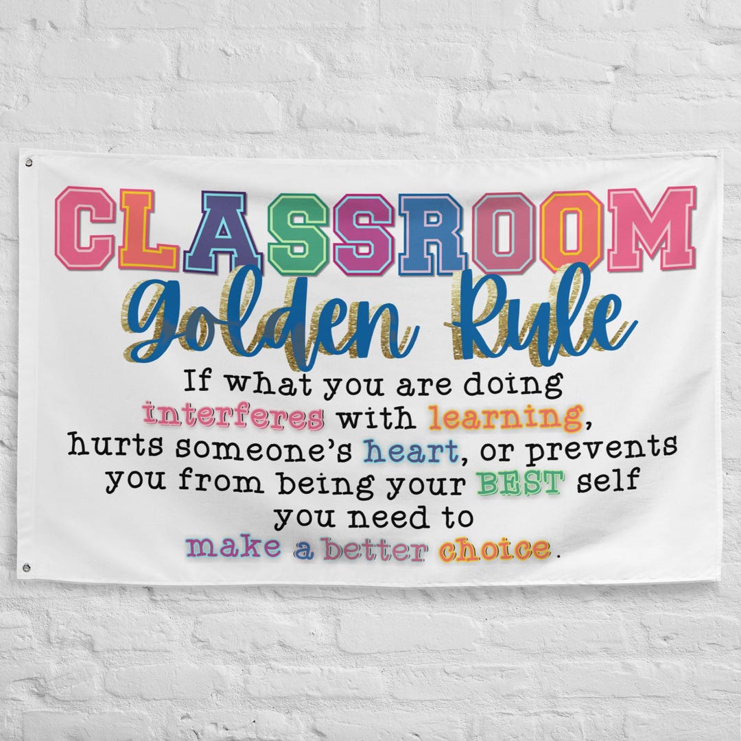 Classroom Golden Rule Banner | Behavior Reminder Teacher Sign ...