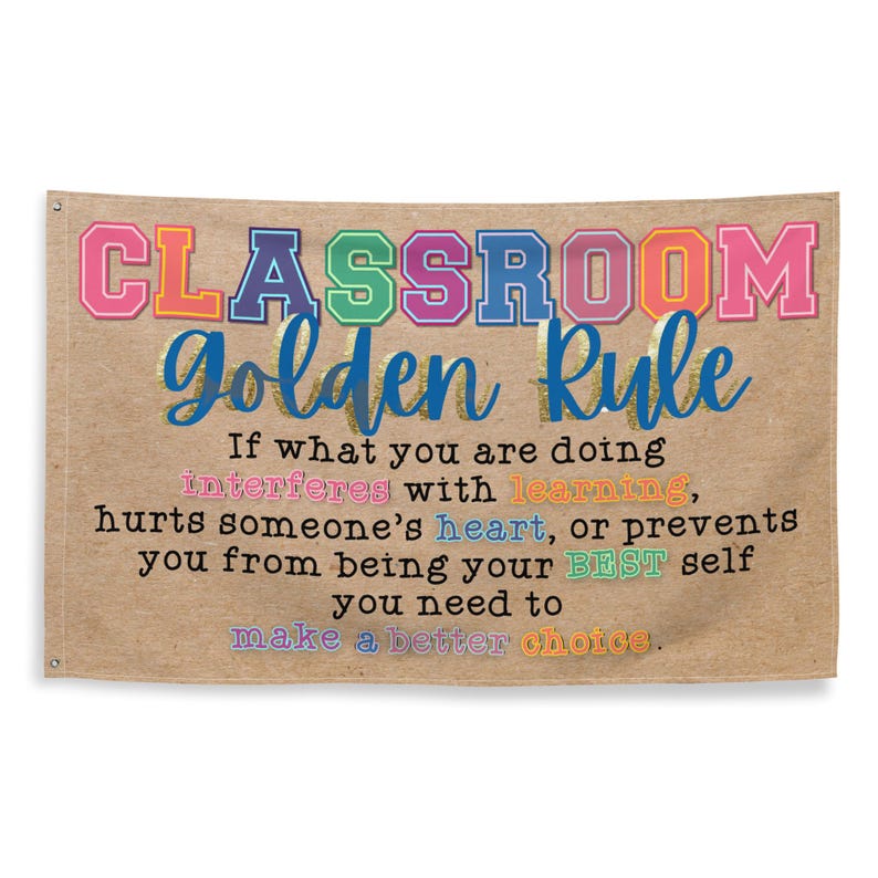 Classroom Golden Rule Banner | Behavior Reminder Teacher Sign ...