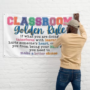 Classroom Golden Rule Banner | Behavior Reminder Teacher Sign ...