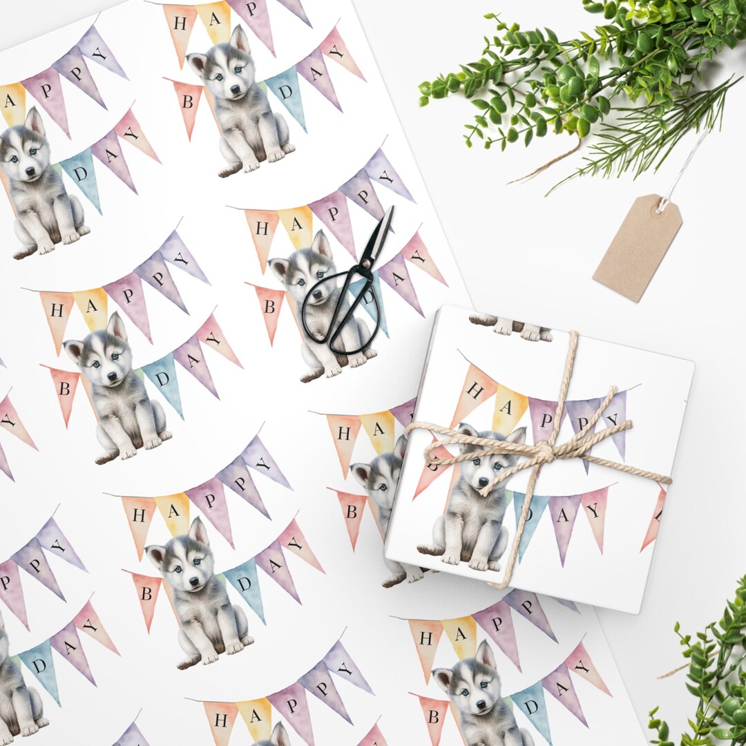 Siberian Husky Gift Wrapping Paper the Perfect Birthday Gift Wrap for ...