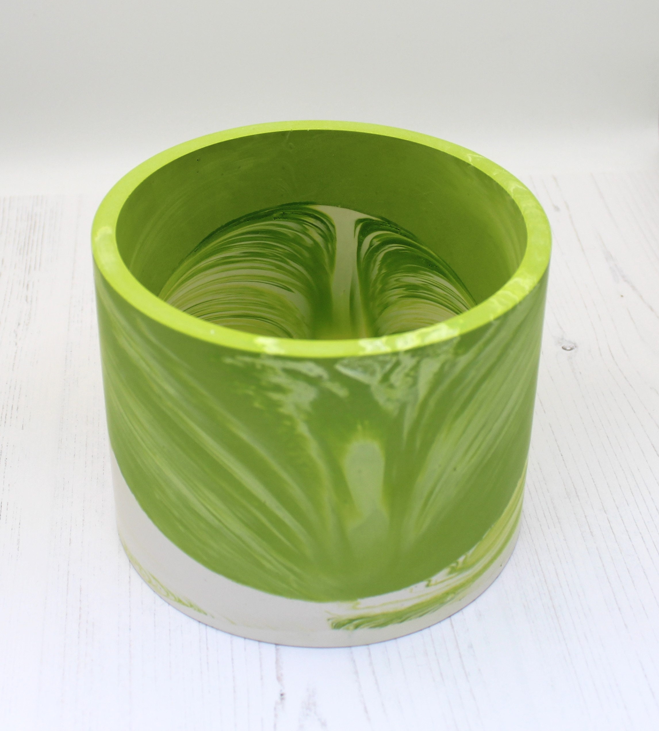 Large Plant Pot, Lime Green Plant Pot, Unique Plant Pot, Marbled Plant ...