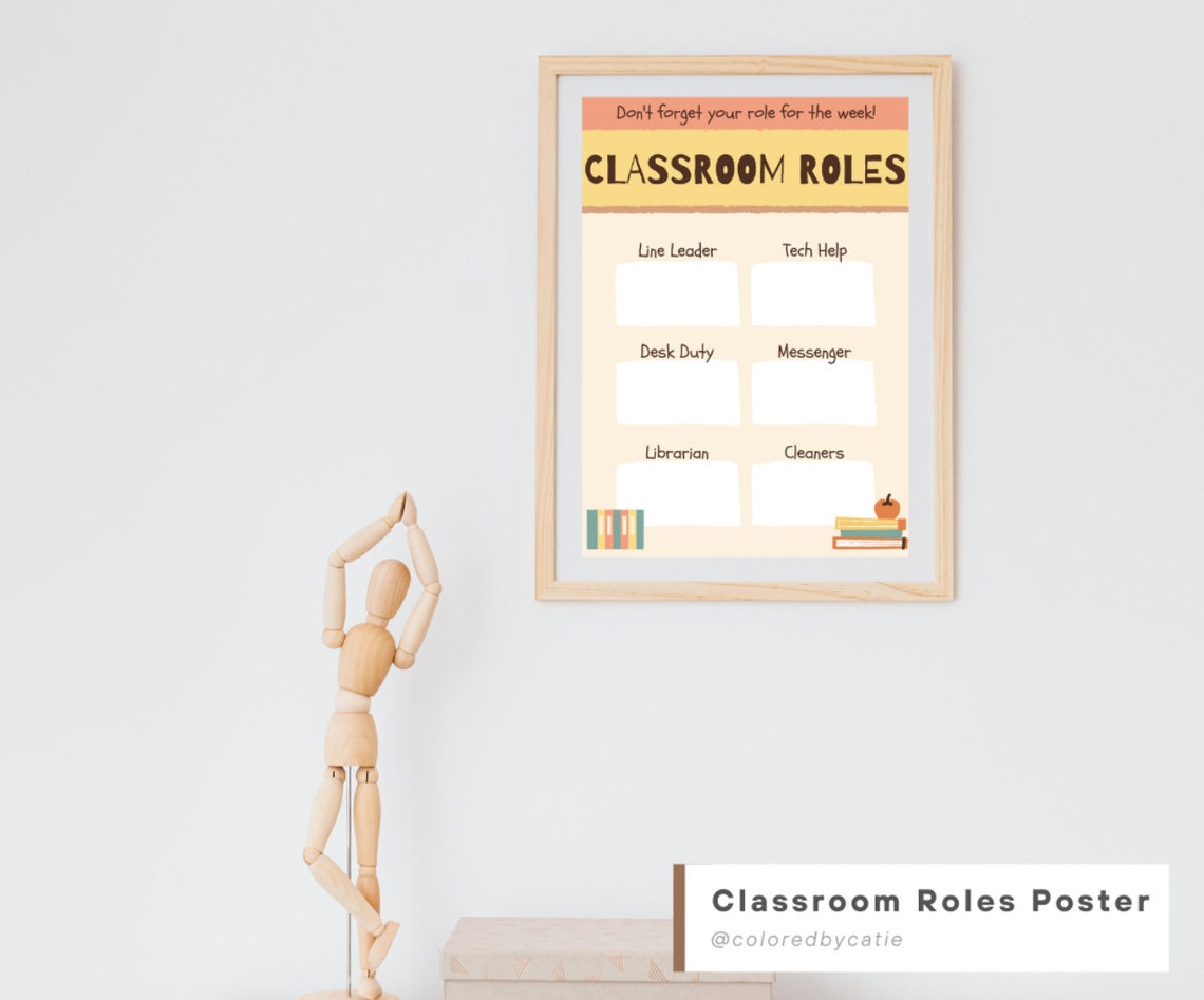 Classroom Roles Poster Digital Download Classroom Wall Art Roles for ...