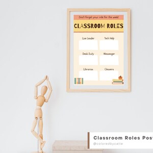 Classroom Roles Poster Digital Download Classroom Wall Art Roles for ...