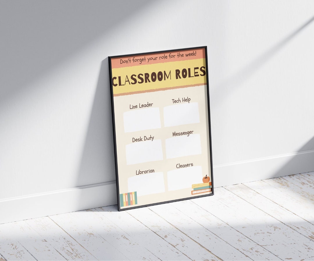 Classroom Roles Poster Digital Download Classroom Wall Art Roles for ...