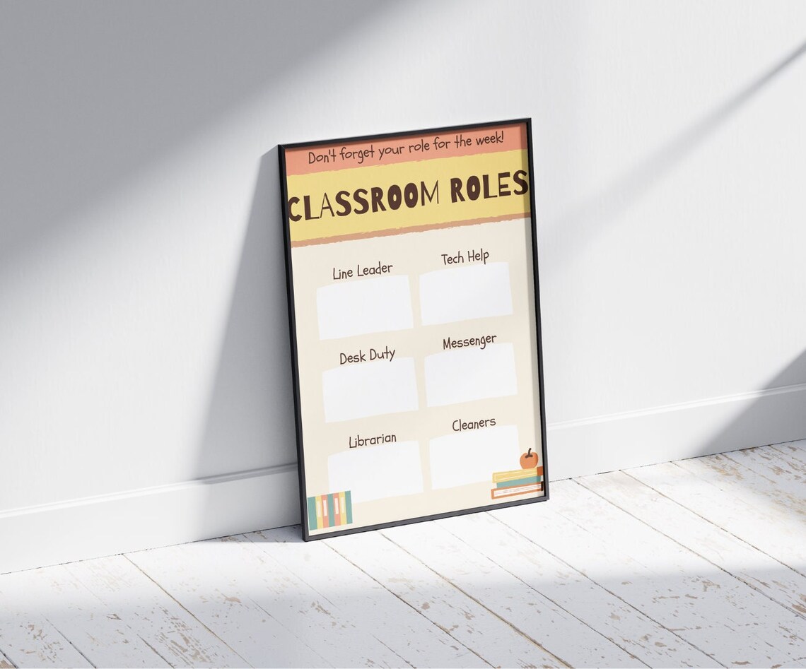 Classroom Roles Poster Digital Download Classroom Wall Art Roles for ...