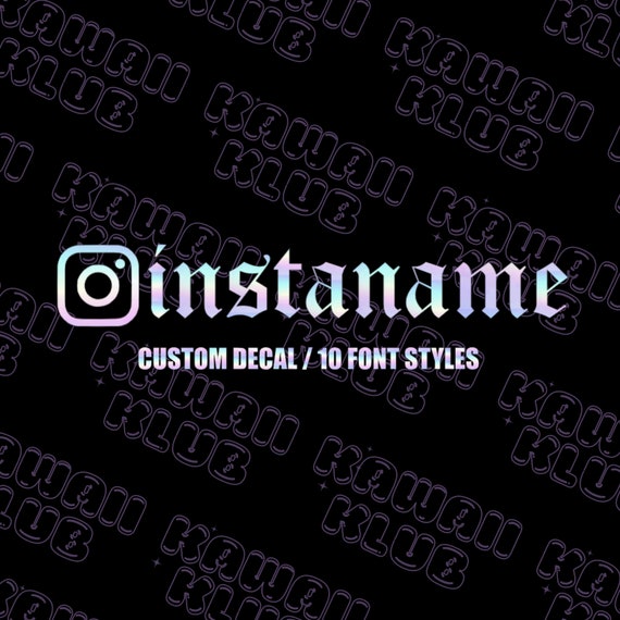 Custom Instagram Handle Decal Holographic - Etsy Australia