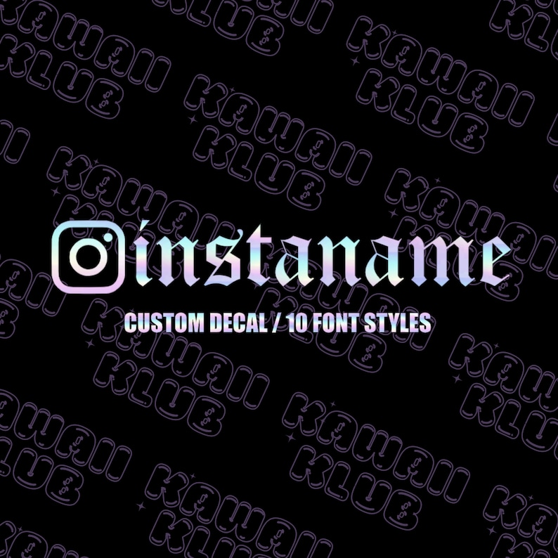 Custom Instagram Handle Decal Holographic - Etsy