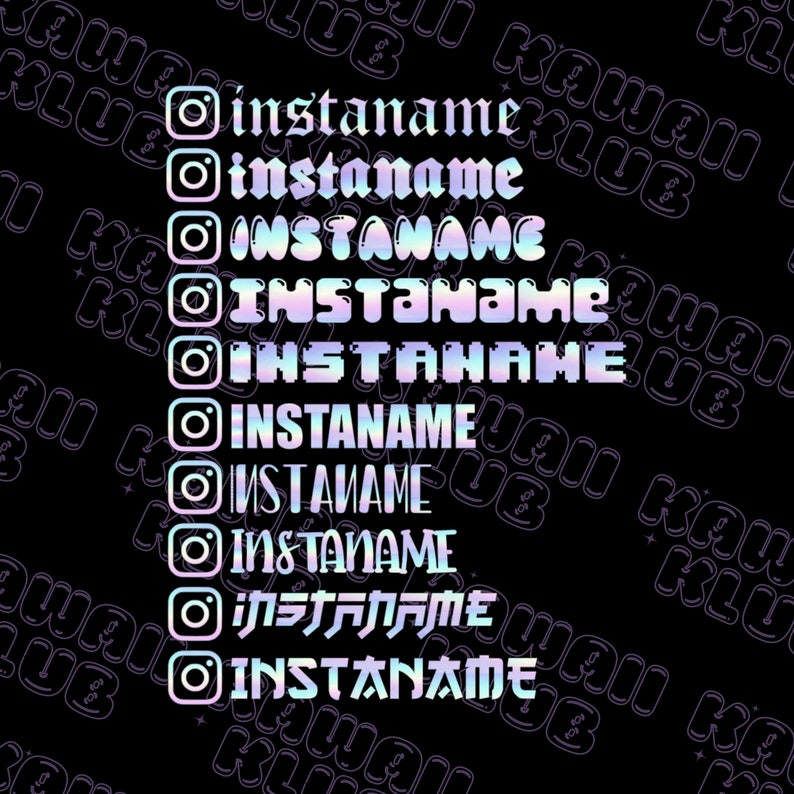 Custom Instagram Handle Decal Holographic - Etsy