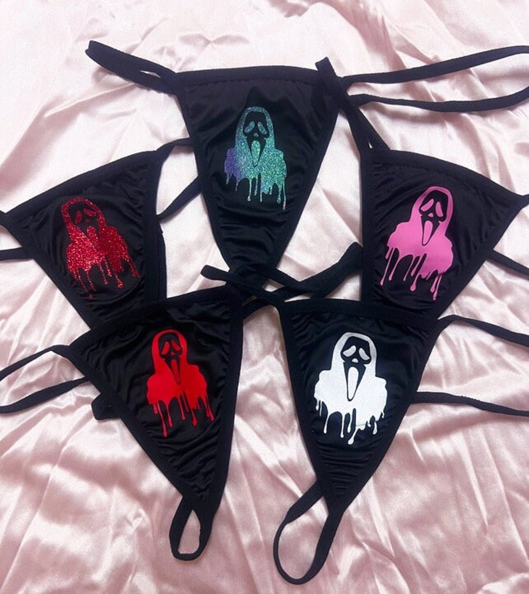 Ghostface Scream Drip Thong / G-string Black - Etsy