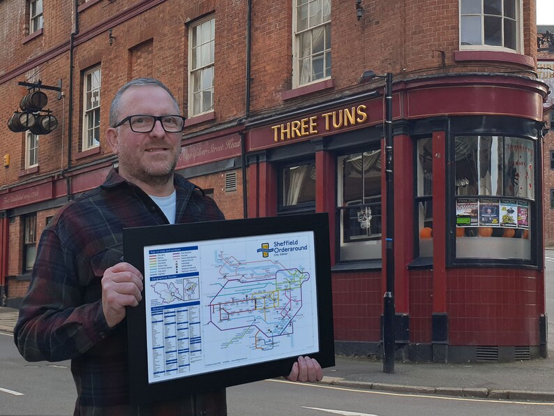 Sheffield City Orderaround A3 Pub Map Poster - Etsy