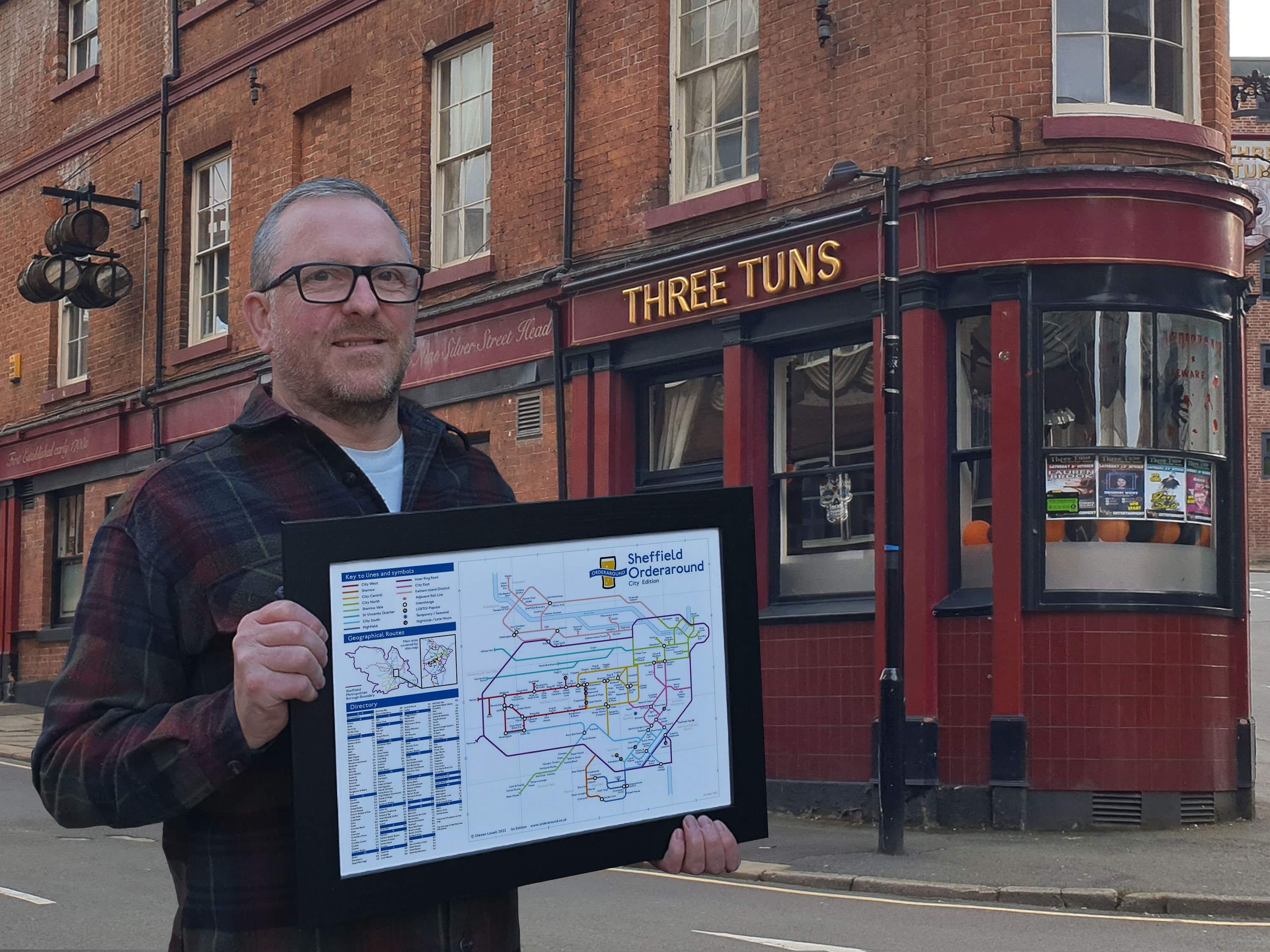 Sheffield City Orderaround A3 Pub Map Poster - Etsy