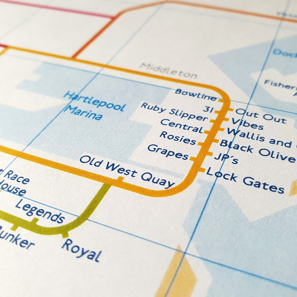 Hartlepool Orderaround A3 Pub Map Poster - Etsy