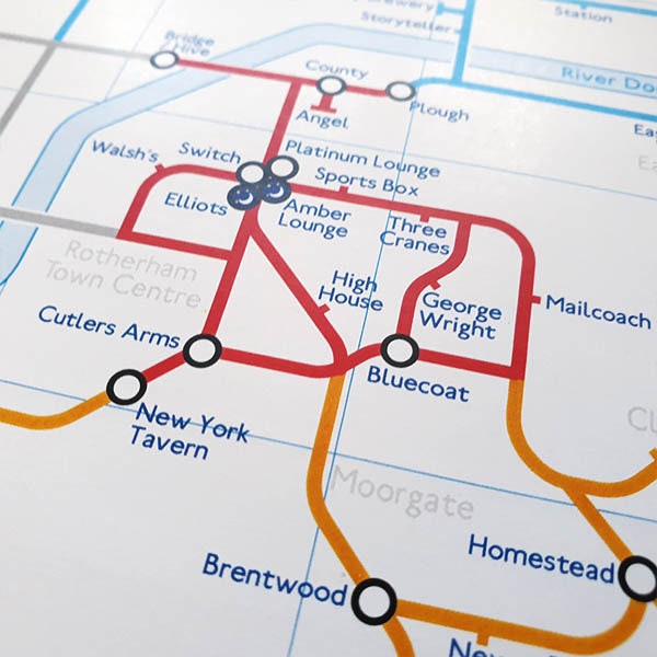 Rotherham Orderaround A3 Pub Map Poster - Etsy