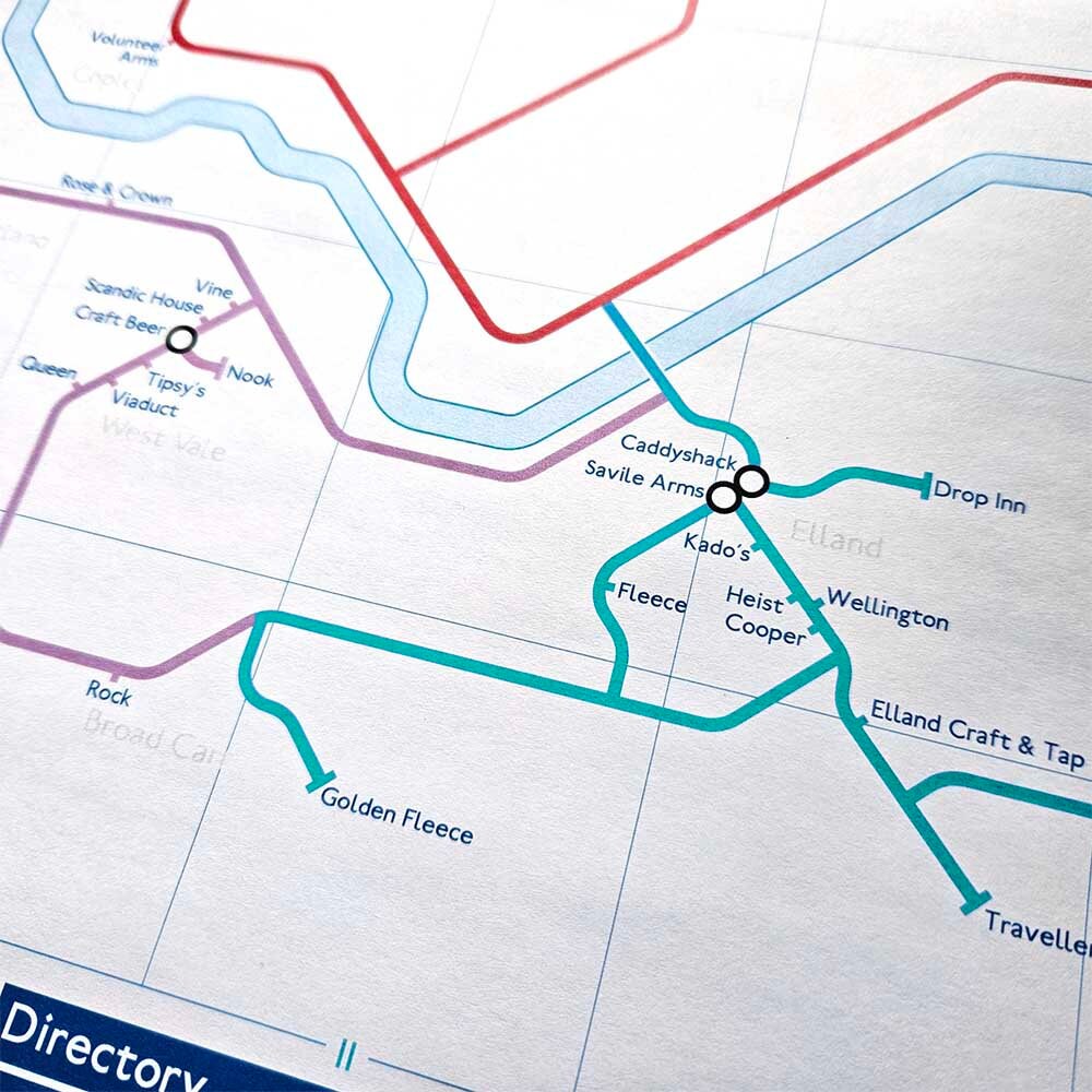 Calderdale Orderaround Pub Map Poster (610 X 915mm) - Etsy