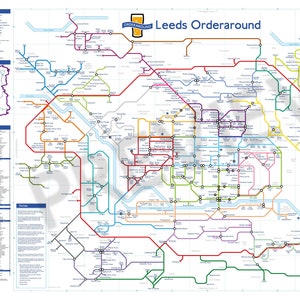 Leeds Orderaround Pub Map Poster. (610 X 915mm) - Etsy
