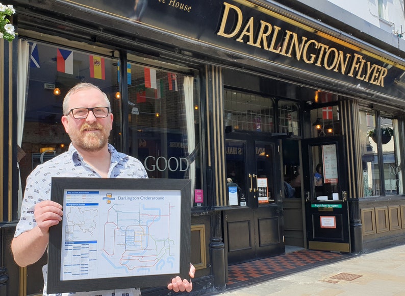 Darlington Orderaround A3 Pub Map Poster - Etsy