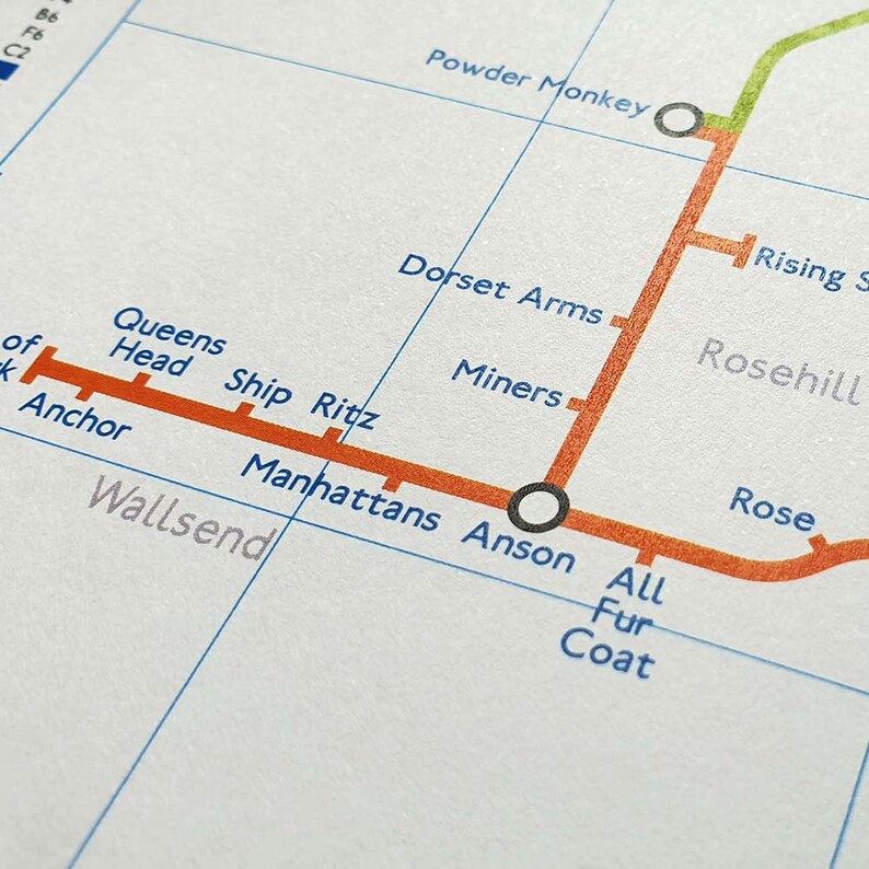 North Tyneside Orderaround A3 Pub Map Poster - Etsy