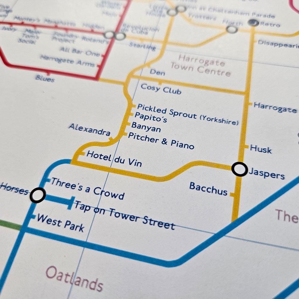 Harrogate Orderaround A3 Pub Map Poster - Etsy