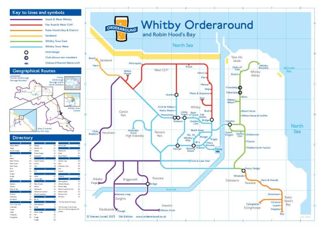 Whitby Orderaround A3 Pub Map Poster - Etsy