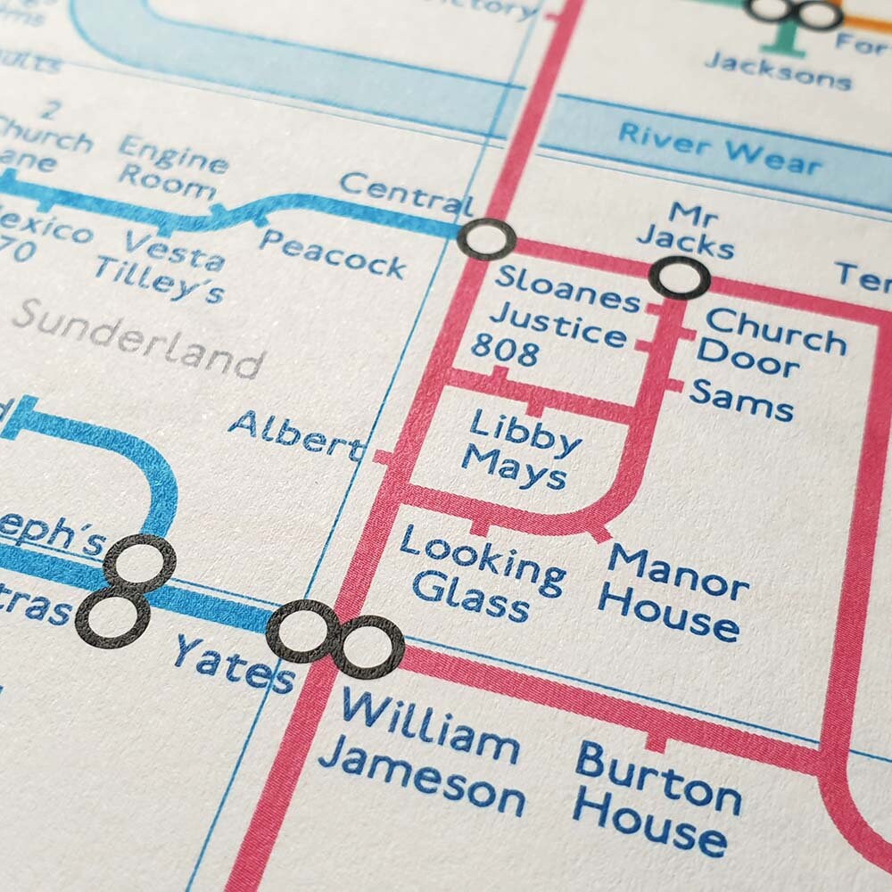 Sunderland Orderaround A3 Pub Map Poster - Etsy