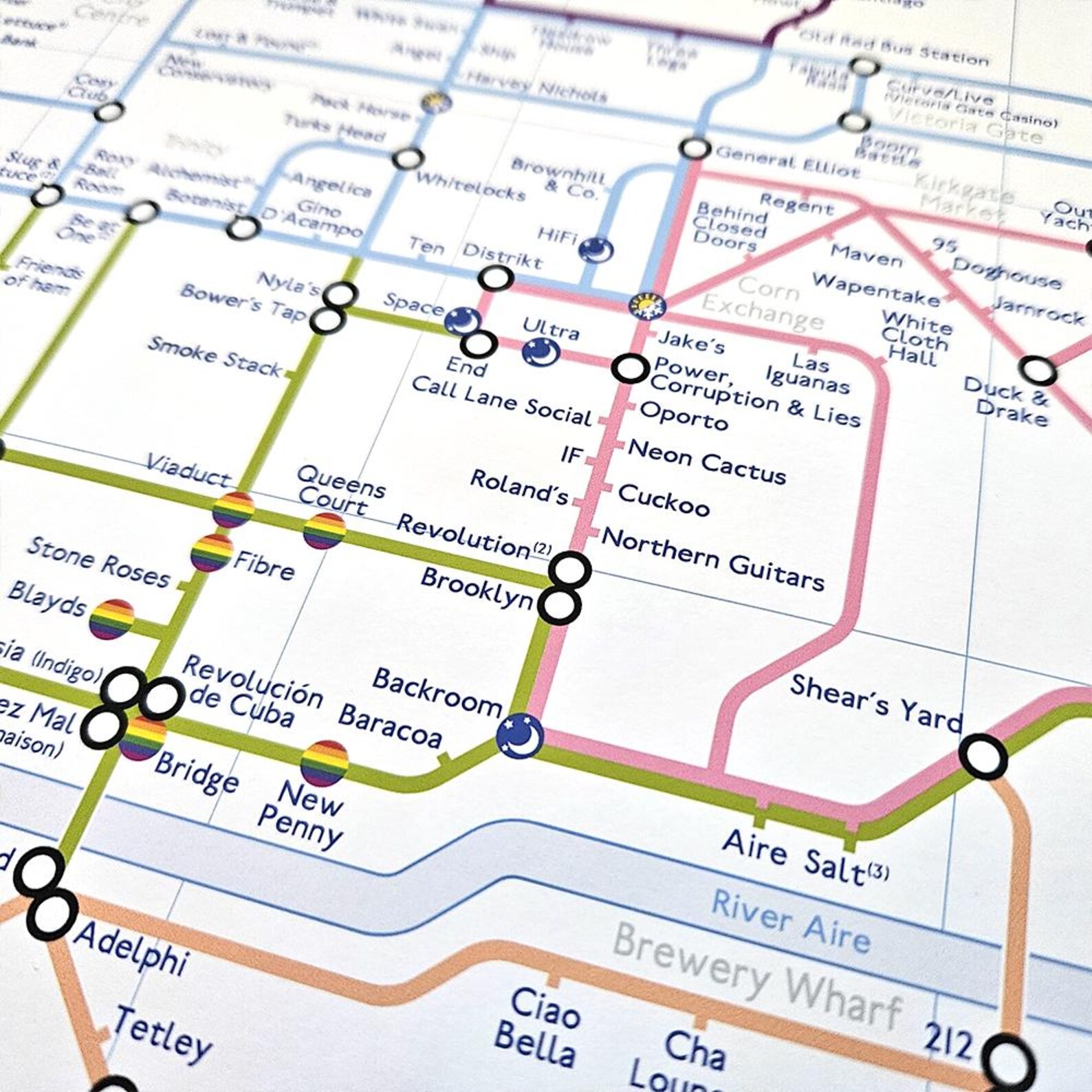 Leeds Orderaround - Pub Map Poster (610 X 915mm) - Etsy