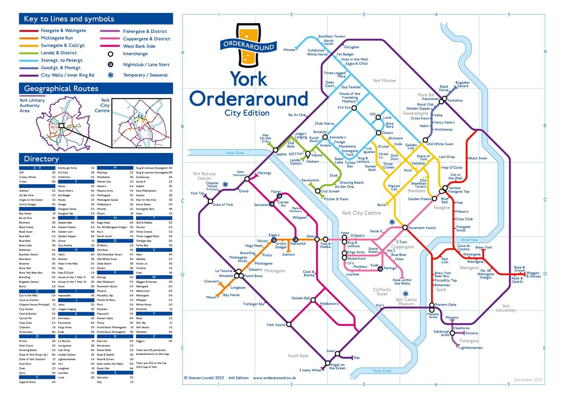 York City Orderaround A3 Pub Map Poster - Etsy