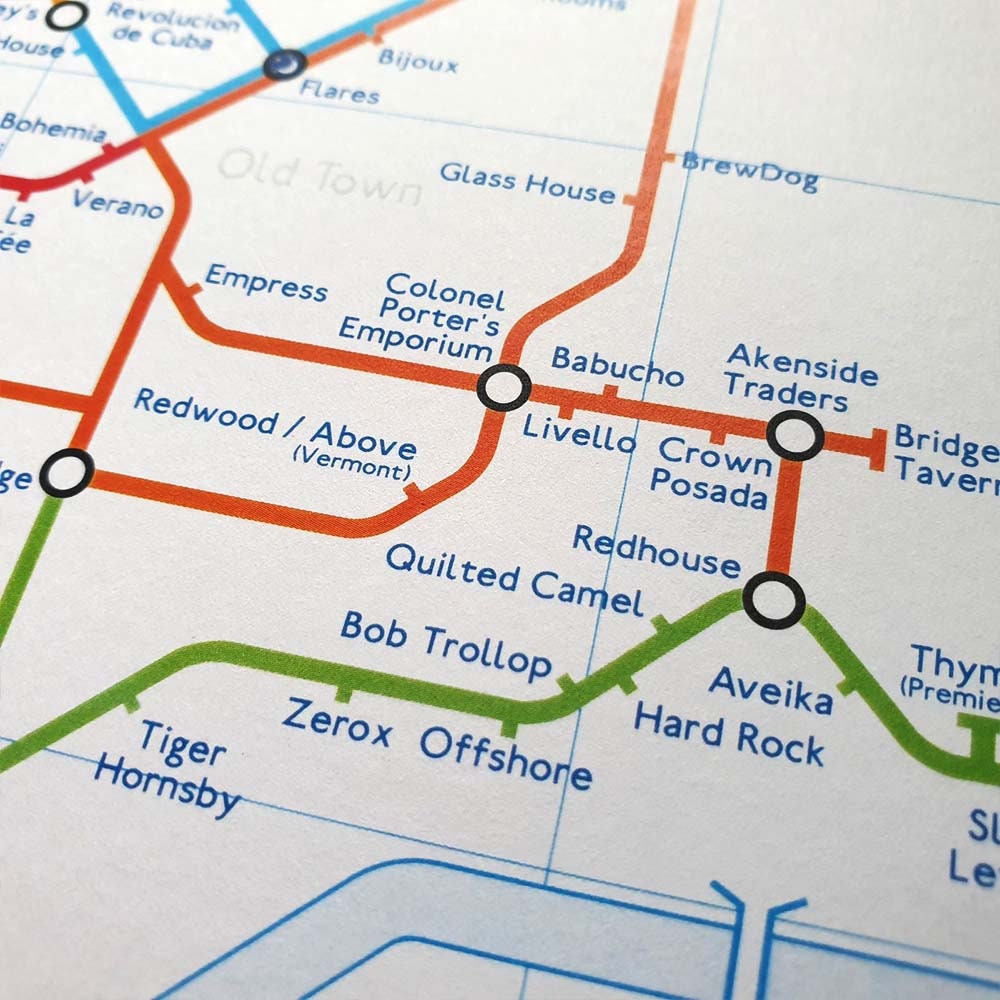 Newcastle City Orderaround A3 Pub Map Poster - Etsy
