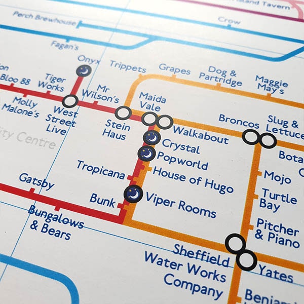 Sheffield City Orderaround A3 Pub Map Poster - Etsy