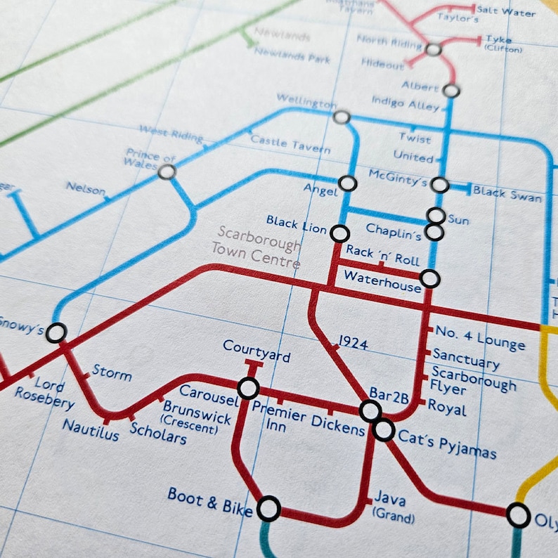 Scarborough Orderaround A3 Pub Map Poster - Etsy