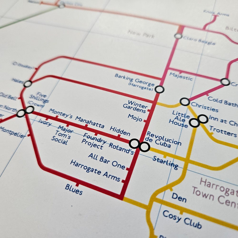 Harrogate Orderaround A3 Pub Map Poster - Etsy