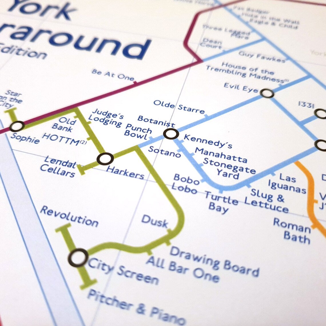 York City Orderaround A3 Pub Map Poster - Etsy