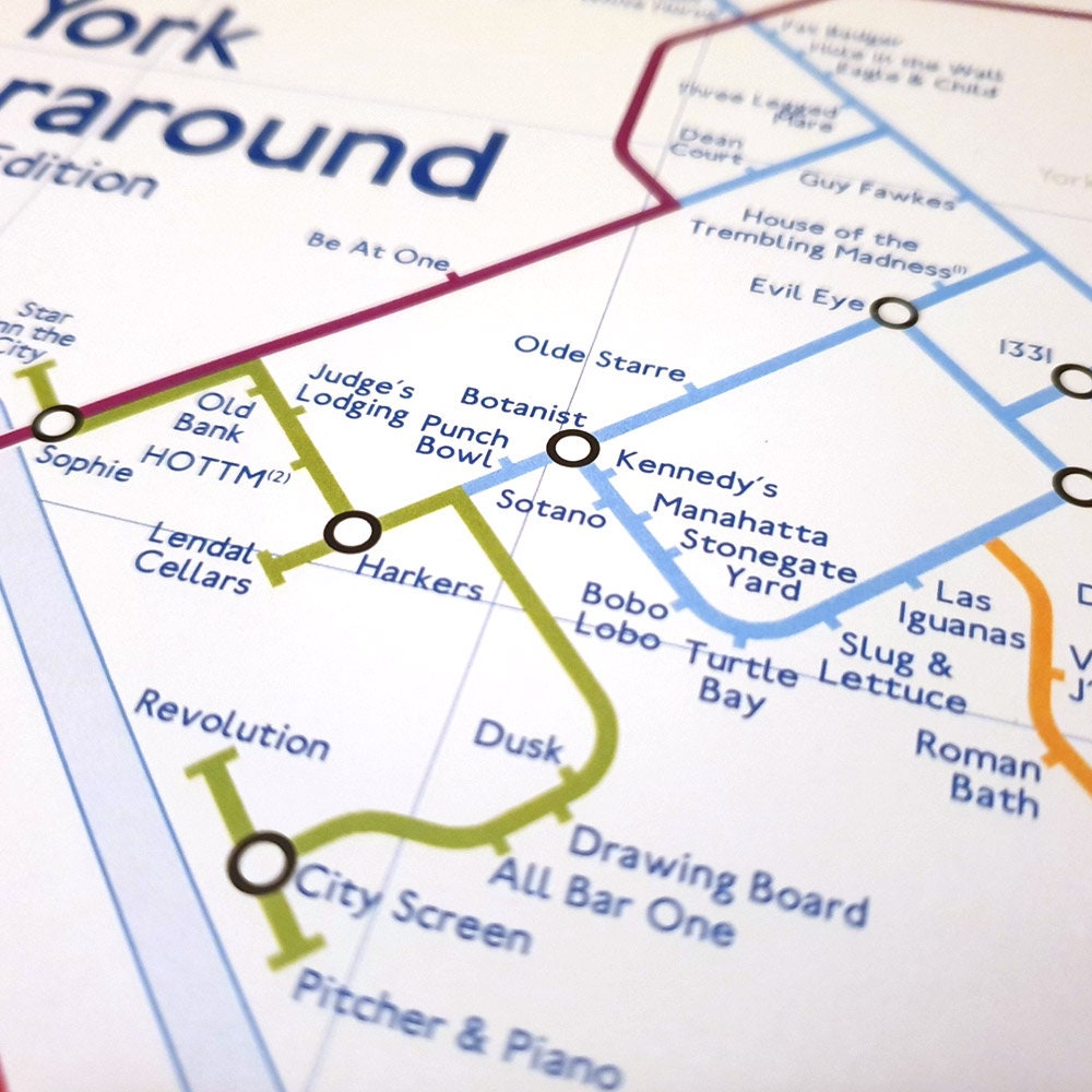 York City Orderaround A3 Pub Map Poster - Etsy