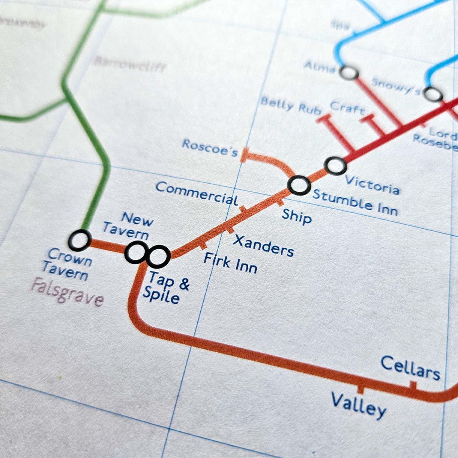 Scarborough Orderaround A3 Pub Map Poster - Etsy