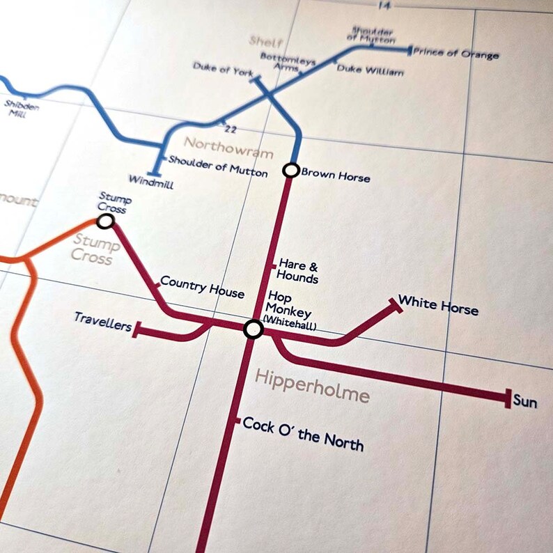 Calderdale Orderaround Pub Map Poster 610 X 915mm - Etsy
