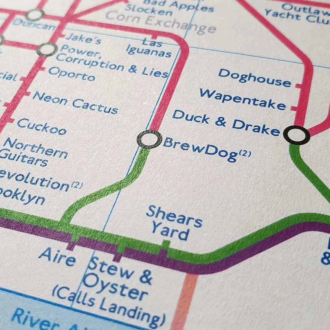 Leeds Orderaround - City & Otley Run Edition" Pub Map Poster - Etsy