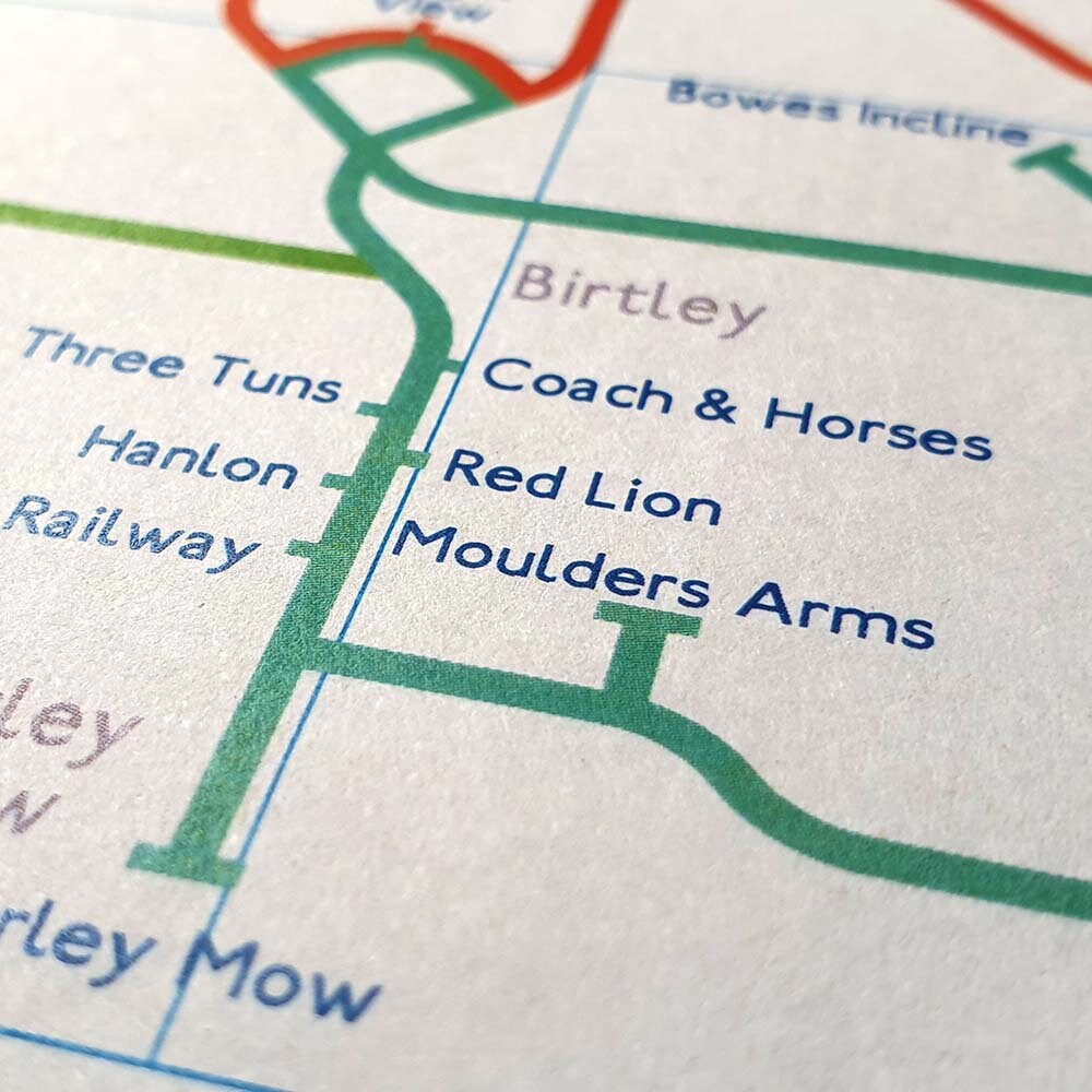 Gateshead Orderaround A3 Pub Map Poster - Etsy