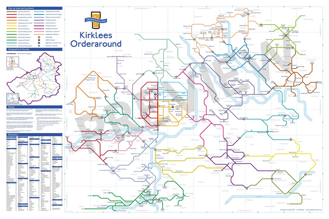 Kirklees Orderaround Pub Map Poster (610 X 915mm) - Etsy