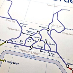 Calderdale Orderaround Pub Map Poster 610 X 915mm - Etsy