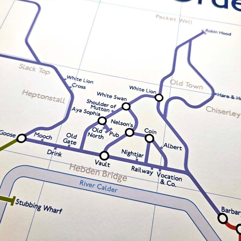 Calderdale Orderaround Pub Map Poster (610 X 915mm) - Etsy