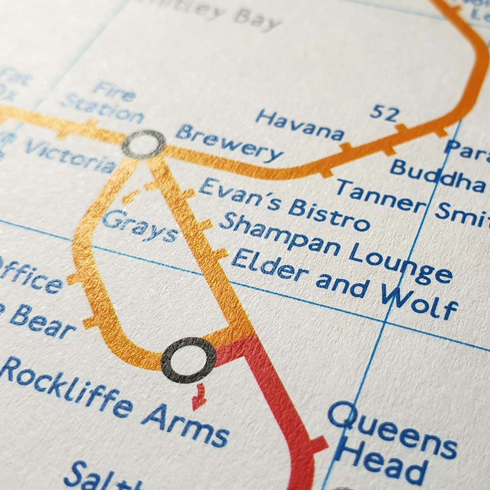 North Tyneside Orderaround A3 Pub Map Poster - Etsy