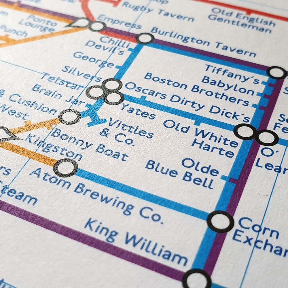 Hull Orderaround A3 Pub Map Poster - Etsy
