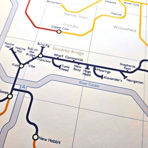 Calderdale Orderaround Pub Map Poster (610 X 915mm) - Etsy