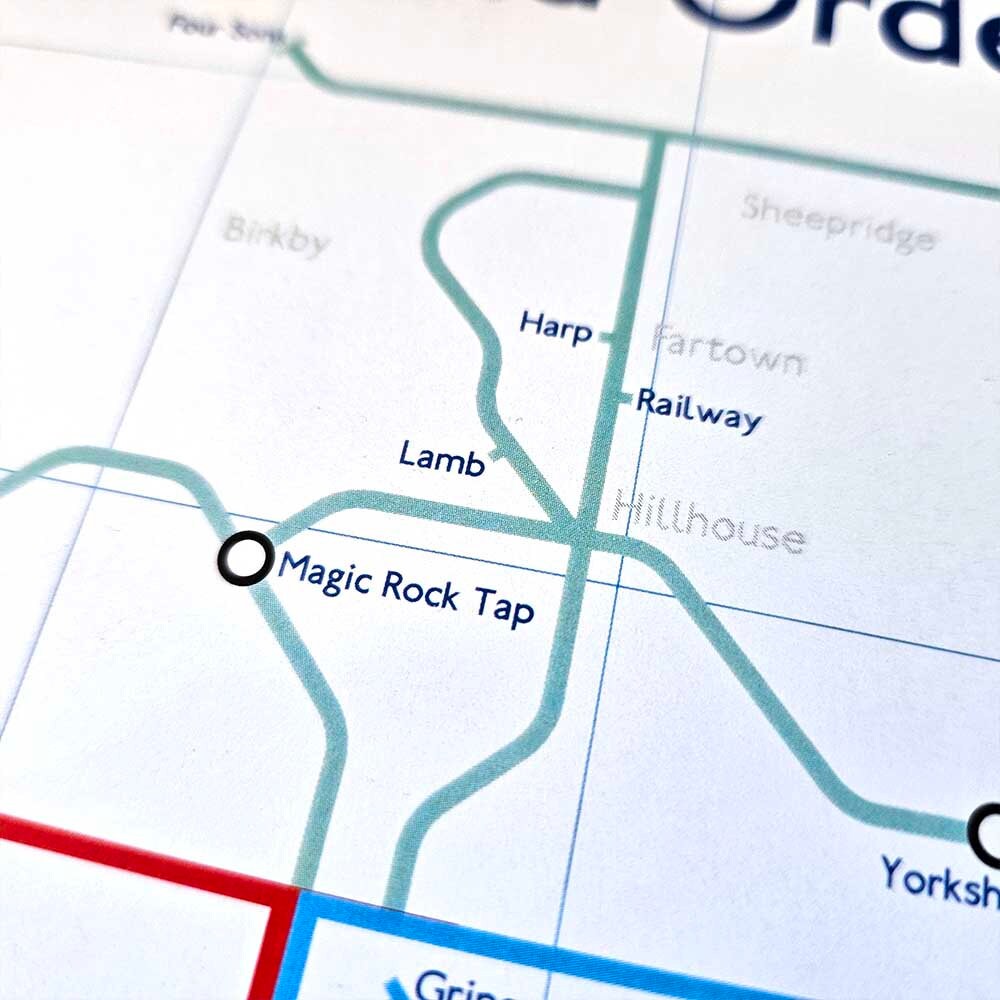 Huddersfield Orderaround A3 Pub Map Poster - Etsy